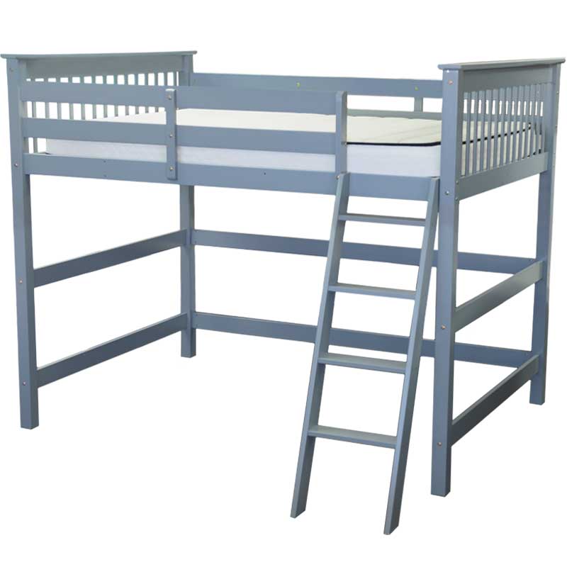 Loft Bed Full High with Angled Ladder White | Double Deck Loft Beds ...